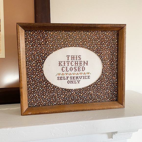 Vintage | Kitchen | Handmade 7s Vintage Framed Cross Stitch Kitchen ...